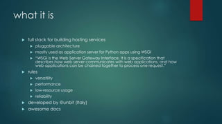 uWSGI - Swiss army knife for your Python web apps | PPT