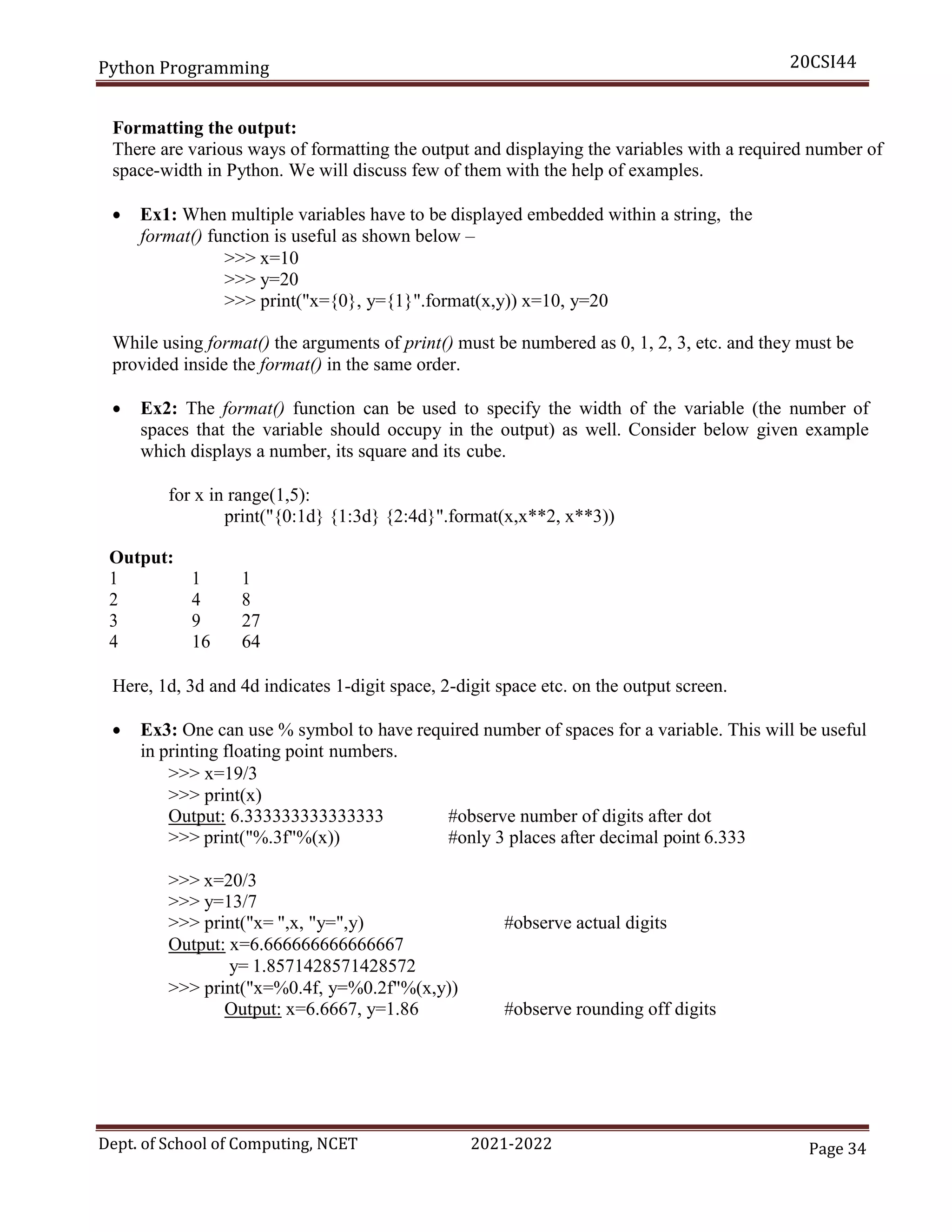 Python_Module_1.pdf | Data Storage and Warehousing | Computing