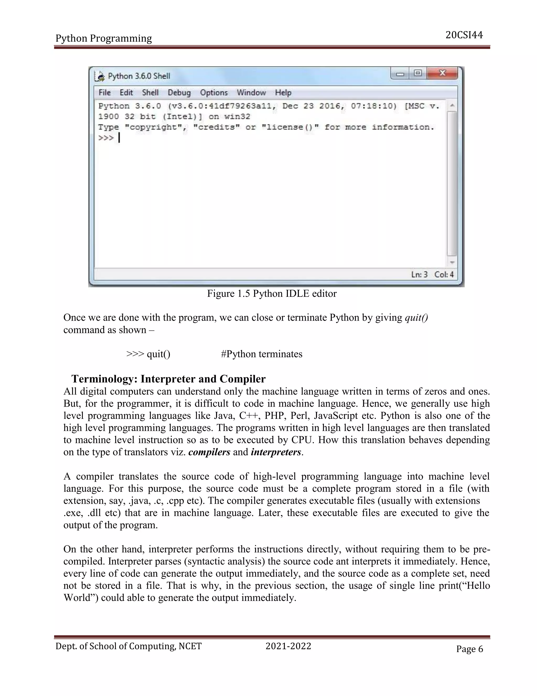 Python_Module_1.pdf | Data Storage and Warehousing | Computing