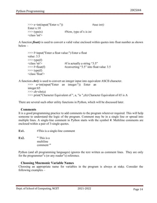 Python_Module_1.pdf | Data Storage and Warehousing | Computing