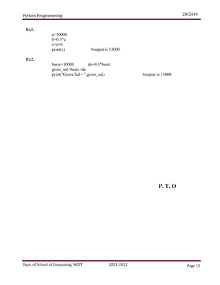 Python_Module_1.pdf | Data Storage and Warehousing | Computing