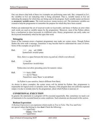 Python_Module_1.pdf | Data Storage and Warehousing | Computing