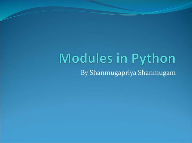 Python Modules Ppt Programming Languages Computing