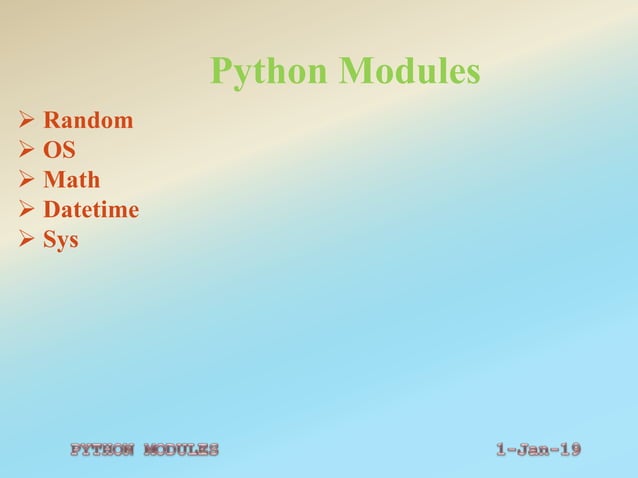 Python modulesfinal | PPTX