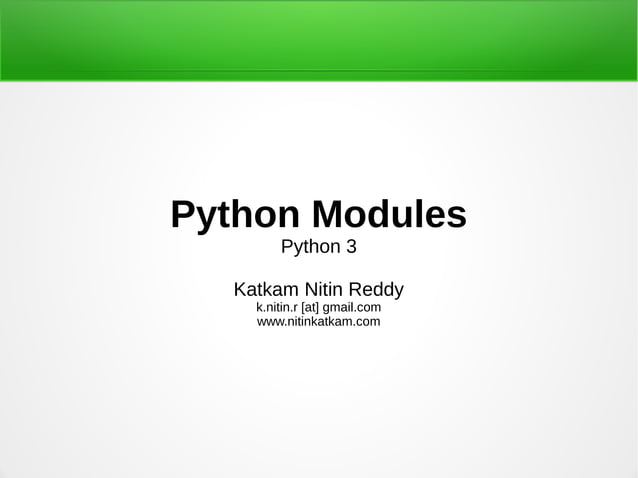 Python Modules | ODP