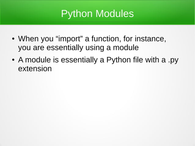 Python Modules | ODP