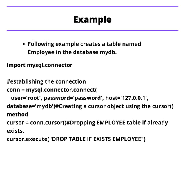 Python my SQL - create table | PDF