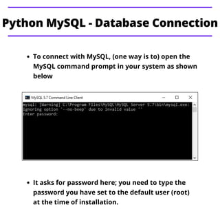 Python My Sql Database Connection | Pdf