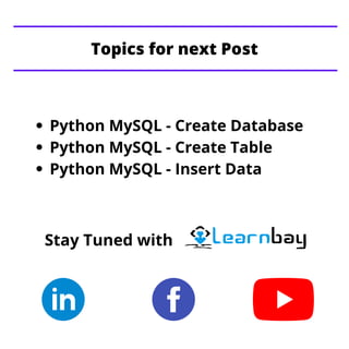 Python my sql database connection | PDF