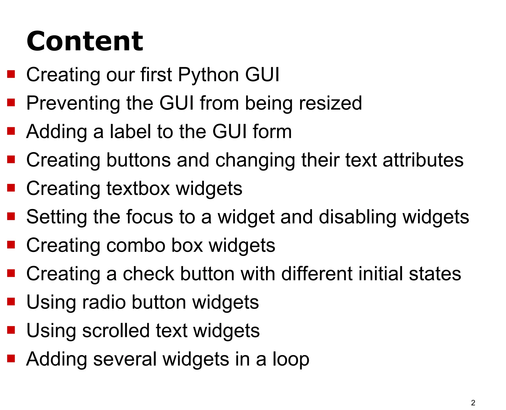 Pythonnangcao 1 Gui Creating The Gui Form And Adding Widgets Pptx