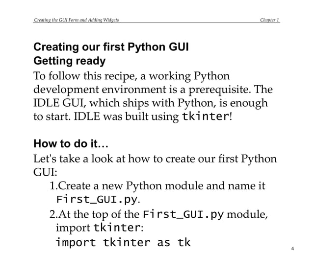 Pythonnangcao 1 Gui Creating The Gui Form And Adding Widgets Pptx