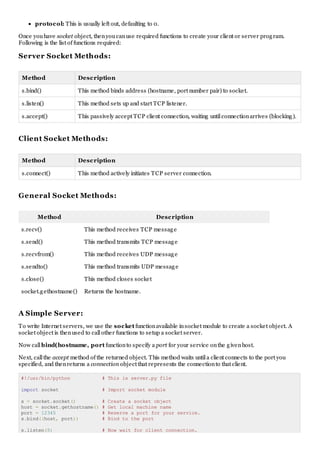 Python networking | PDF