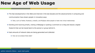 Python networkx library quick start guide | PPT