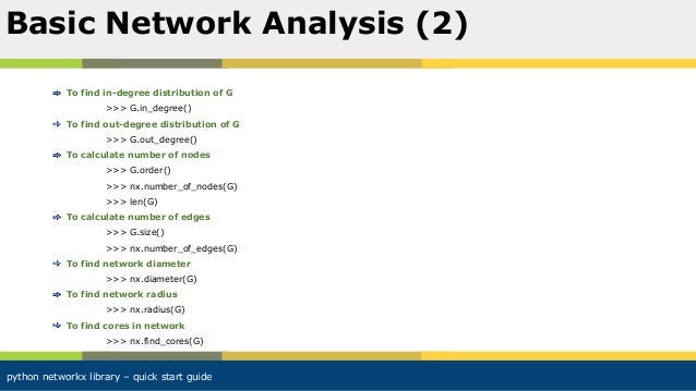 Python Networkx Library Quick Start Guide