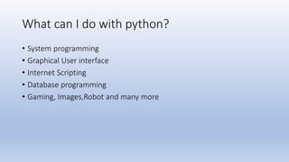 Python presentation by Monu Sharma | PPTX
