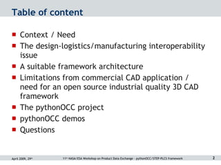 pythonOCC PDE2009 presentation | PPT