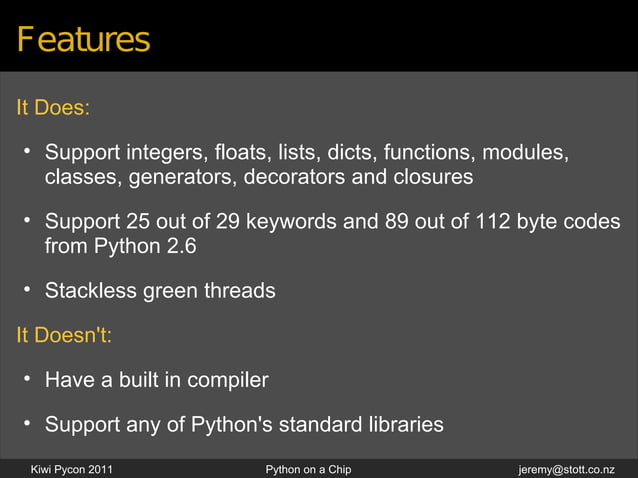 Python on a chip | PPT