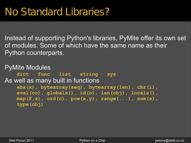 Python on a chip | PPT