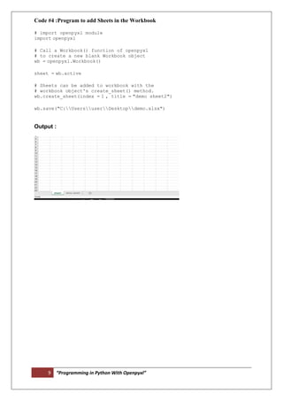 Python openpyxl | PDF