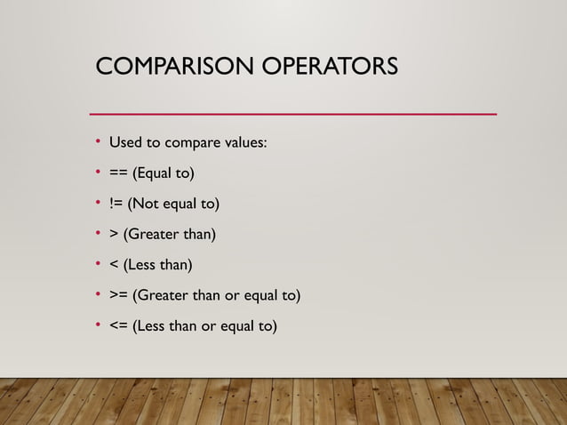 Python_Operations - types of the operators | PPT