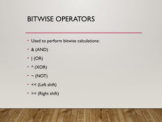 Python_Operations - types of the operators | PPT