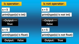 OPERATOR IN PYTHON-PART2 | PPT