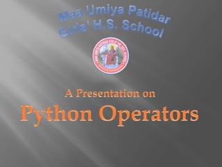 Python operators | PPTX
