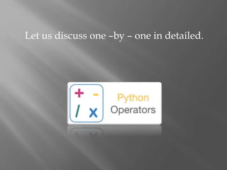 Python operators | PPTX