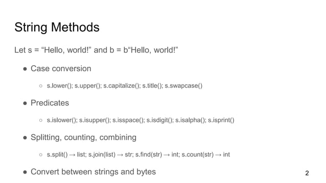Python overview | PPT