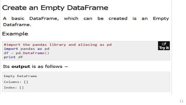 Python pandas Library | PPTX | Programming Languages | Computing