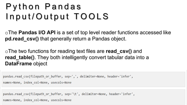 Python pandas Library | PPTX | Programming Languages | Computing