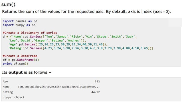 Python pandas Library | PPTX | Programming Languages | Computing