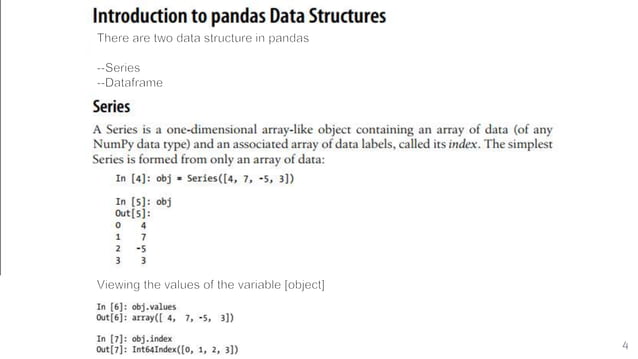 Python pandas Library | PPTX | Programming Languages | Computing