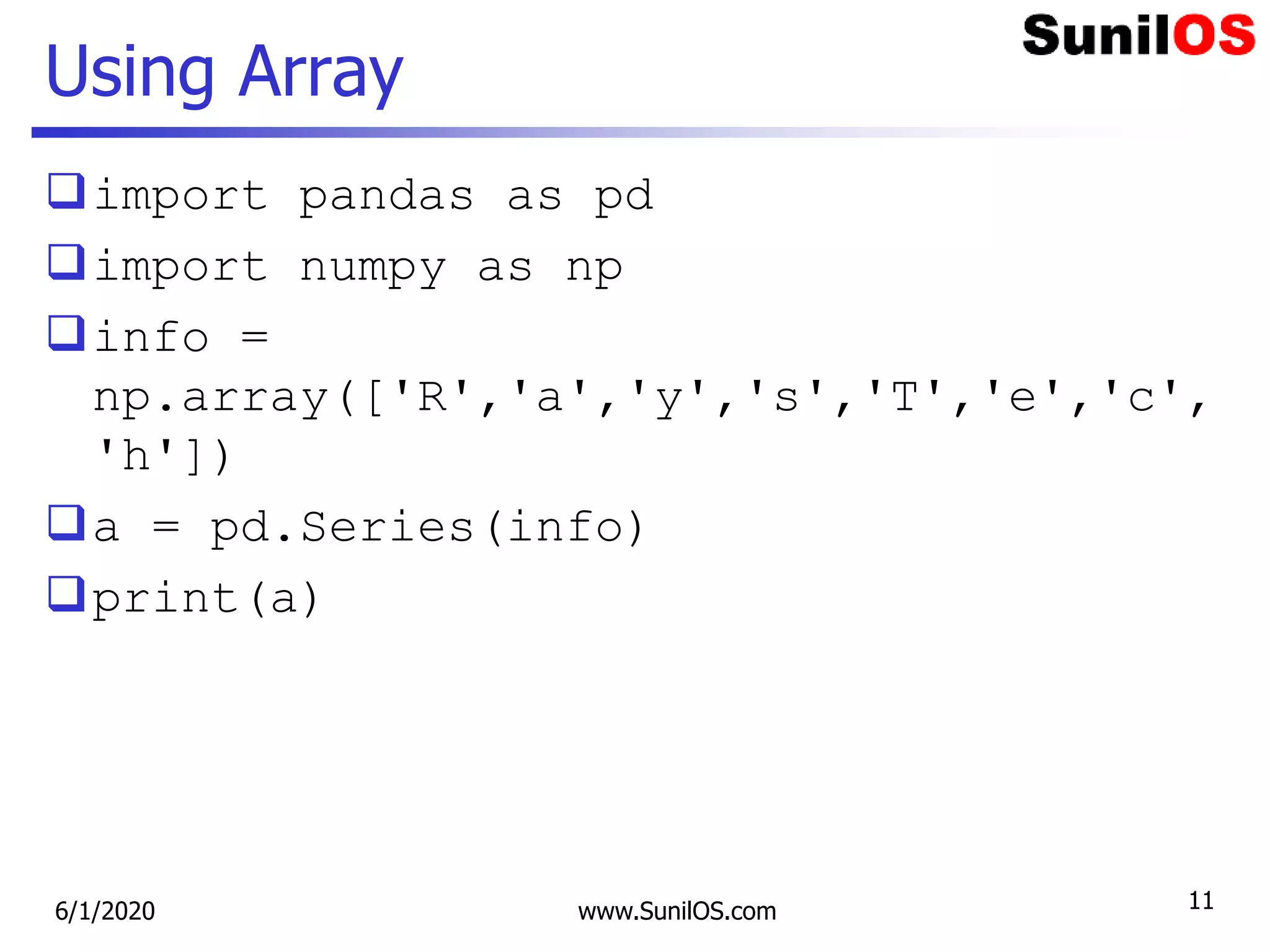 Python Pandas | PPT