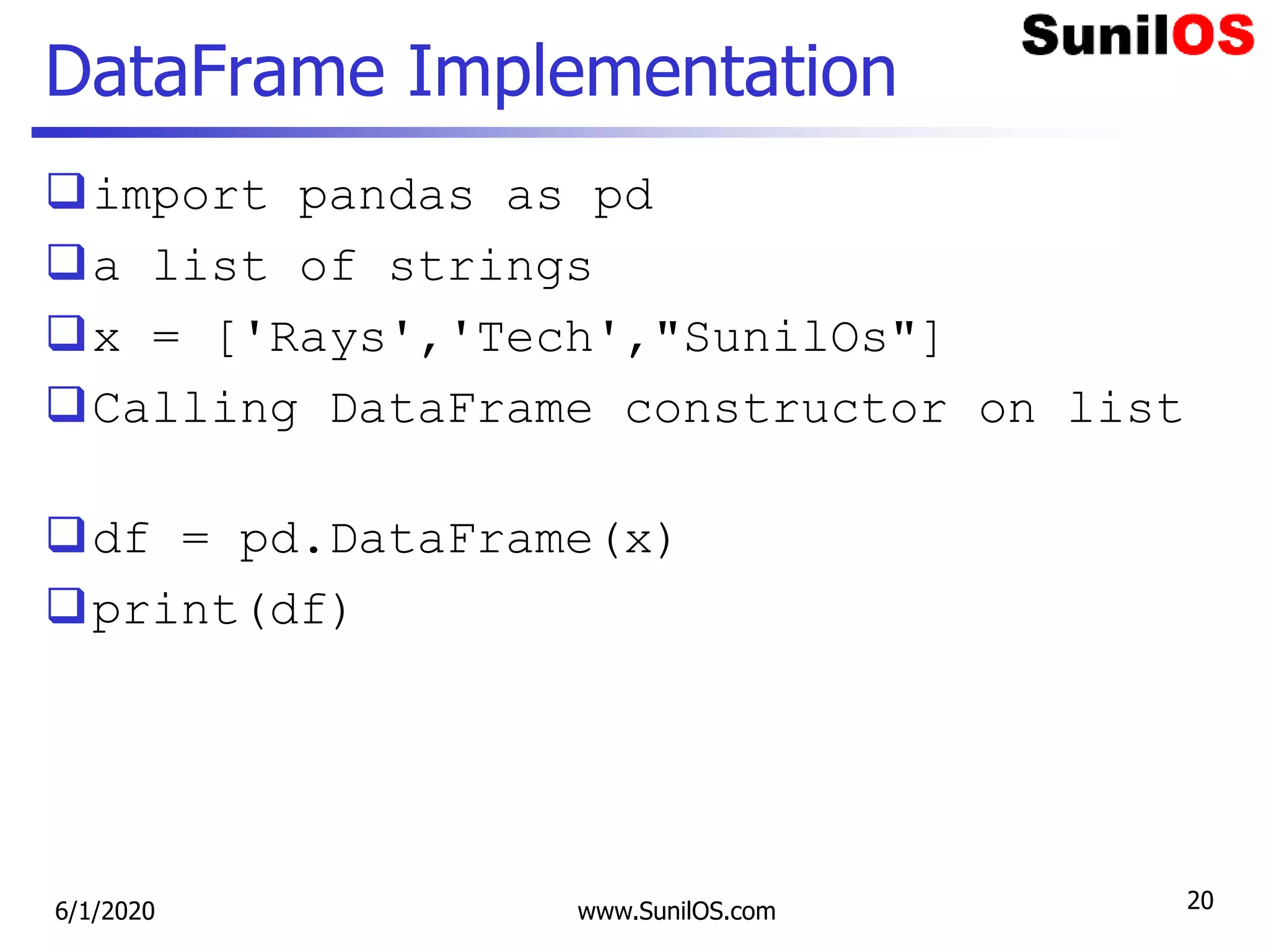 Python Pandas | PPT