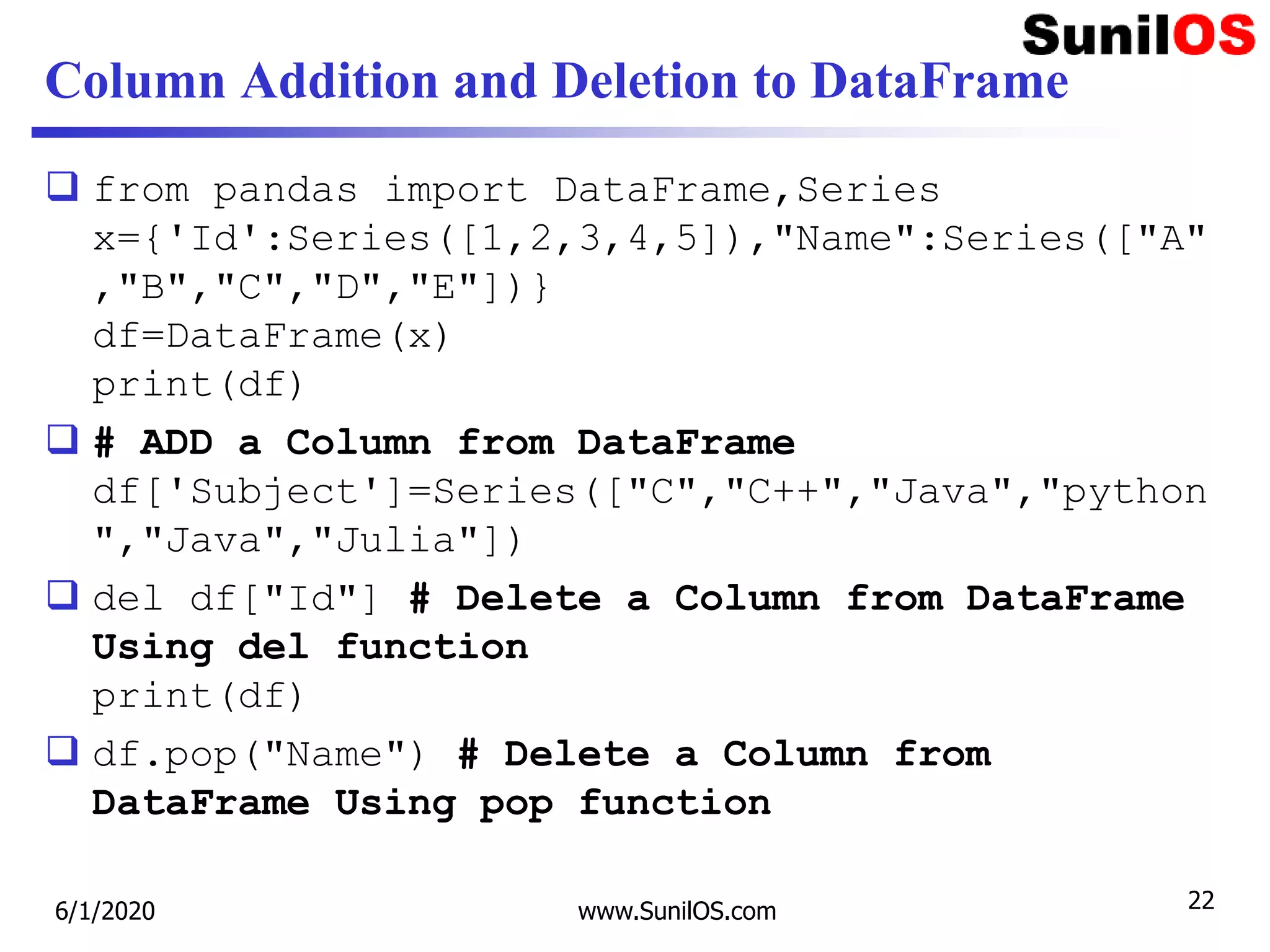 Python Pandas | PPT