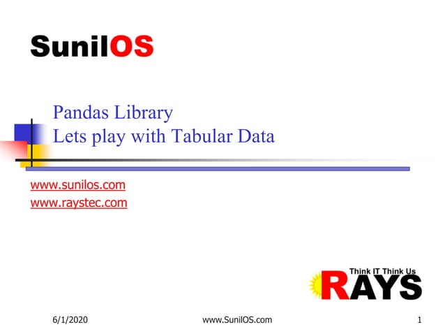 Python Pandas | PPT