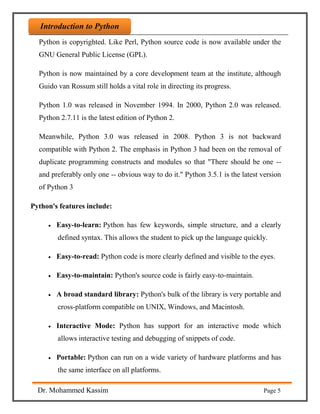 Introduction to Python | PDF