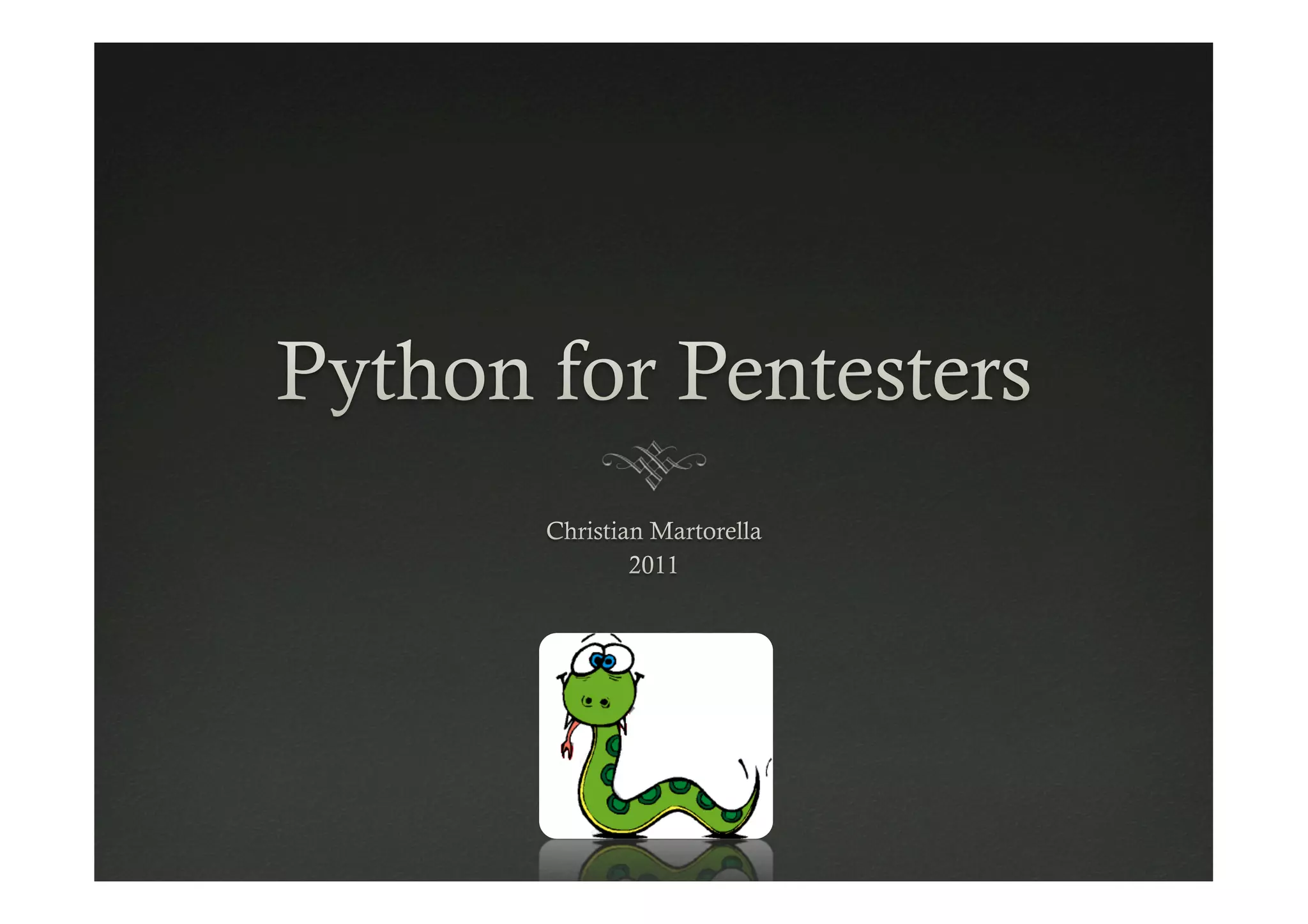 Python For Penetration Testers Ppt