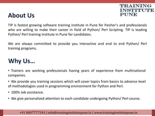 Python perl scripting classes in pune training institute pune | PPT