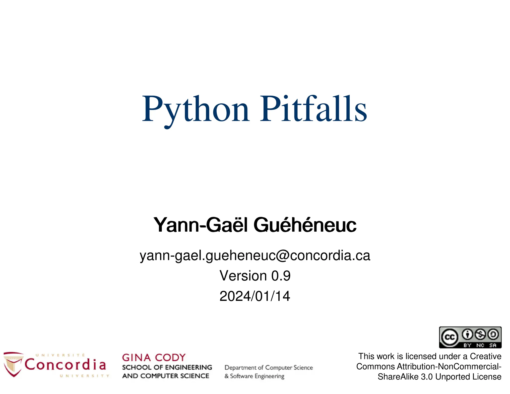 Some Pitfalls with Python and Their Possible Solutions v0.9 | PDF
