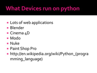 Python powerpoint | PPTX | Programming Languages | Computing