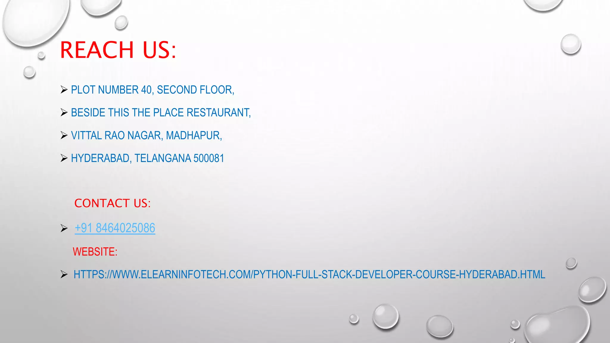 Python Full Stack Course in Hyderabad | PPT