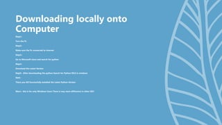 Python Prgramming basics for Beginnerss for User friendly interface | PPTX
