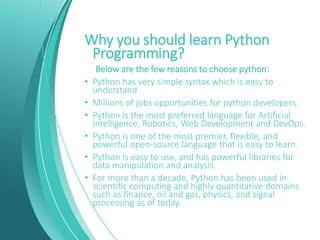 Python presentation | PPT