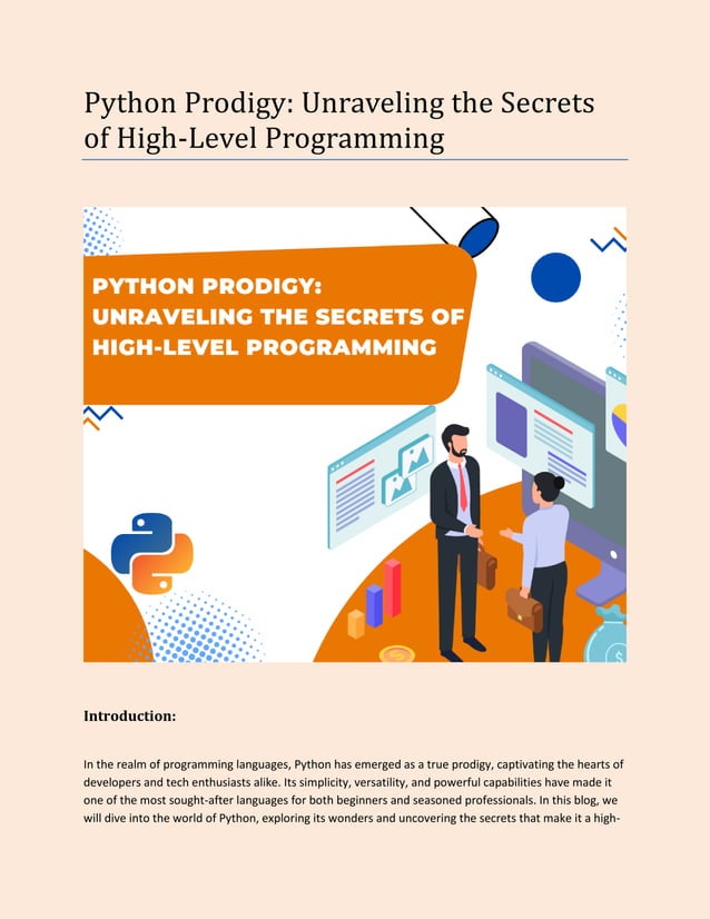 Python Prodigy: Unraveling the Secrets of High-Level Programming | PDF