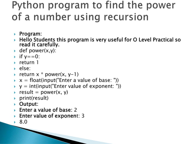 Python program For O level Practical | PPT