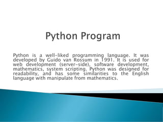 Python program For O level Practical | PPT