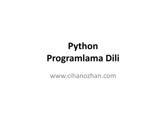 Python Programlama Dili | PPT