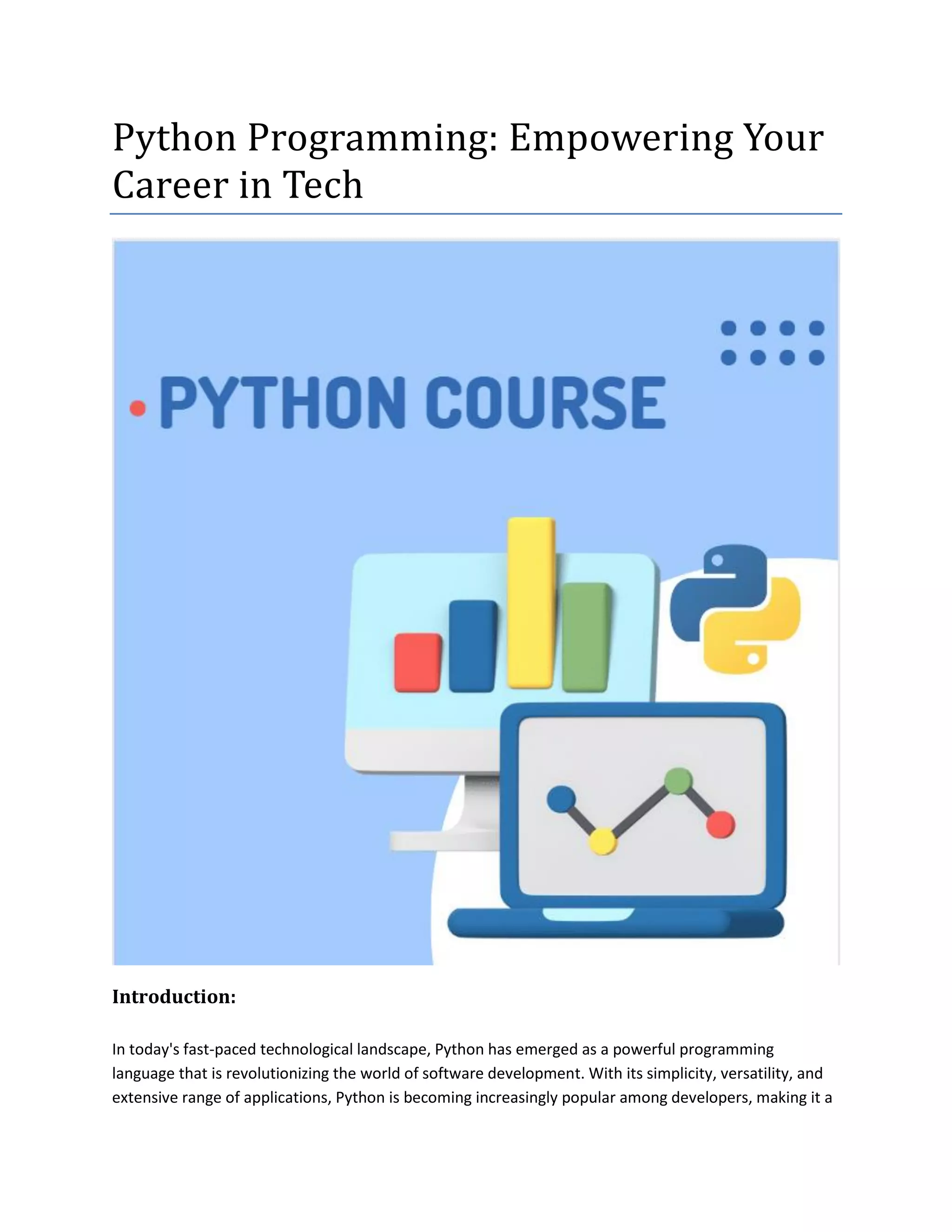 Python Programming: Empowering Your Career in Tech | PDF
